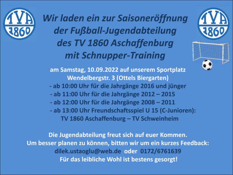 2022-09-10 Fussball Schnuppertraining – TVA Turnverein Aschaffenburg 1860 e. V.
